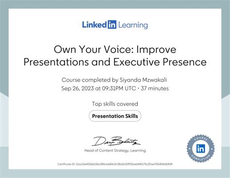 siyanda mzwakali on linkedin certificate of completion