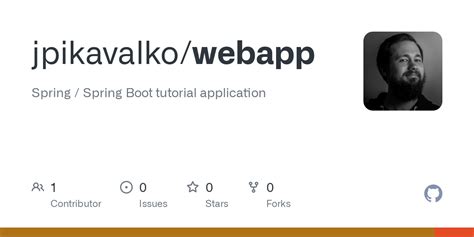 Github Jpikavalkowebapp Spring Spring Boot Tutorial Application