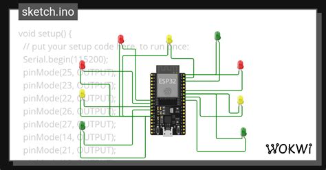 3 Way Traffic Wokwi Esp32 Stm32 Arduino Simulator