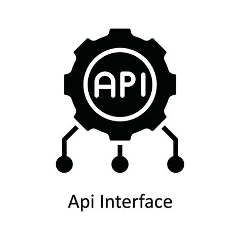 Api Interface Vector Solid Icon Design Illustration Network And Communication Symbol On White