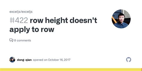 Row Height Doesn T Apply To Row Issue 422 Exceljs Exceljs GitHub