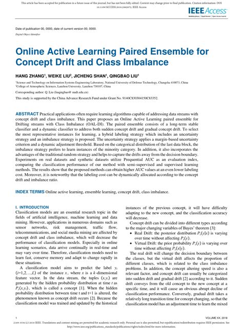pdf online active learning paired ensemble for concept drift and