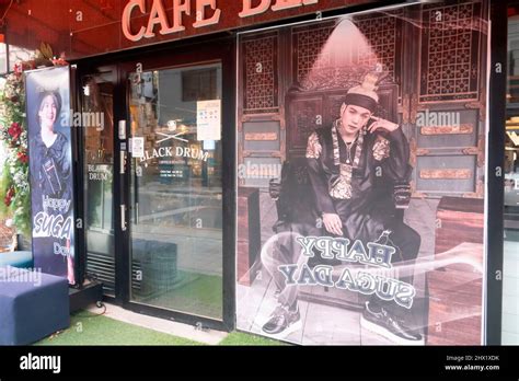 Bts Member Sugas Birthday Mar 7 2022 A Cafe Decorated To Celebrate