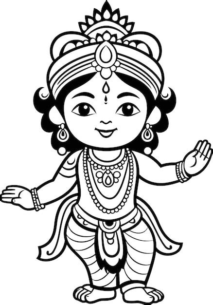 Little Krishna Coloring Pages Hindu God Krishna Coloring Pages Art