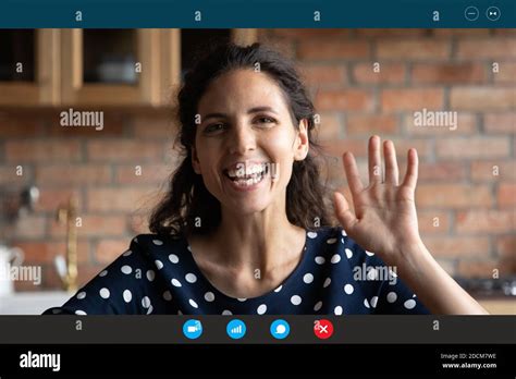 Caucasian Sincere Woman Making Hello Hi Gesture Stock Photo Alamy