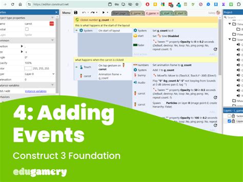Foundation 2 The Construct 3 Interface Edugamery