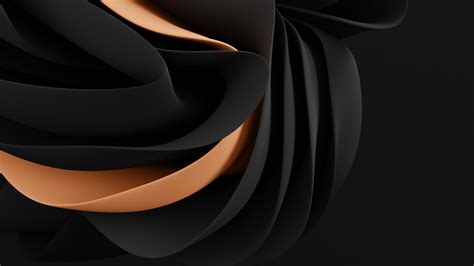 Black Abstract Wallpaper 4K Dark Background 3D Render