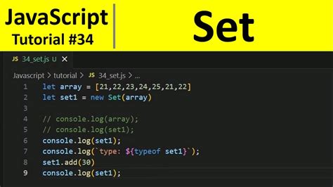 Javascript Tutorial 34 Set In Javascript Programming For Beginners Youtube