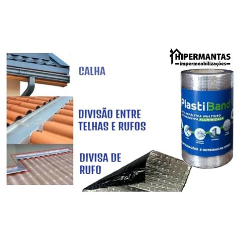 FITA ALUMINIZADA PLASTIBAND AUTOADESIVA 20cm X 10m Hipermantas