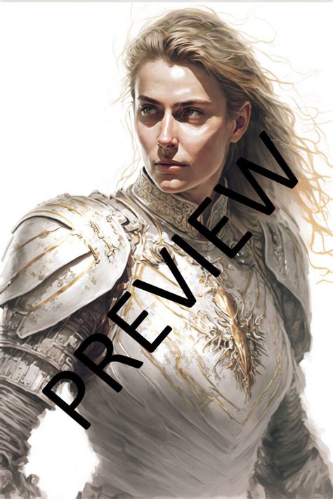 Character Female Paladin Halfbody Stock Art Athelu Enterprises