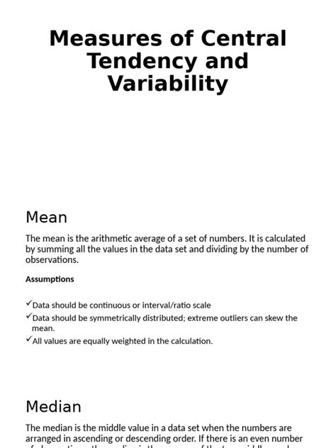 Measures Of Central Tendency And Variability Pdf