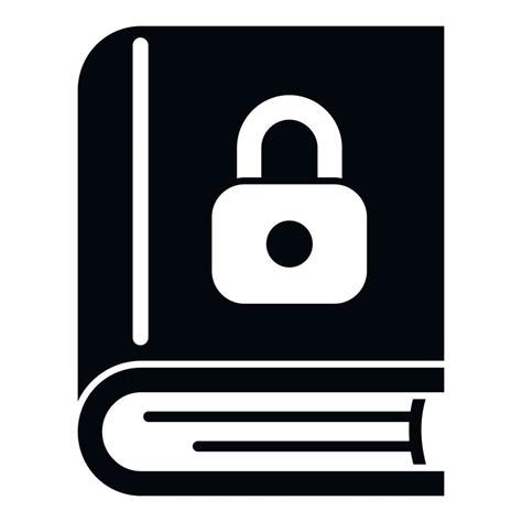 Book Lock Icon Simple Vector Cipher Data Vector Art At Vecteezy
