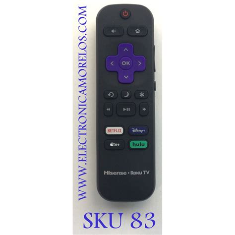 CONTROL REMOTO PARA SMART TV HISENSE ROKU NUMERO DE PARTE HU RCRUS 23