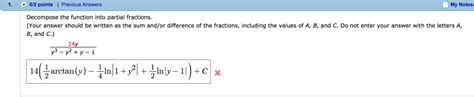 solved 1 2 points previous answers my notes decompose