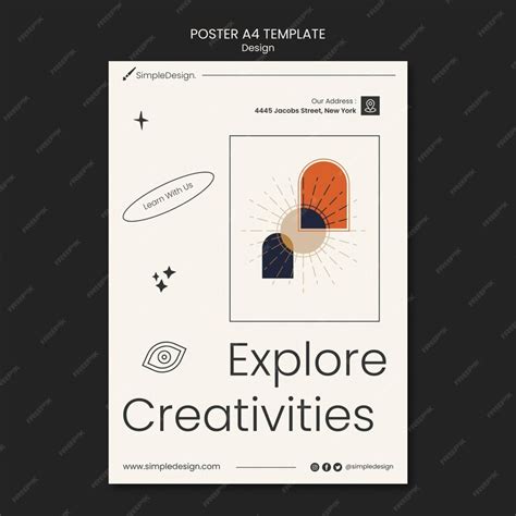 기하학적 포스터 디자인 서식 파일 무료 Psd 파일