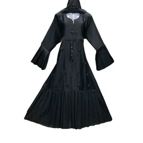 Black Women Embroidered Full Sleeve Ladies Burkha Nida Size Large At