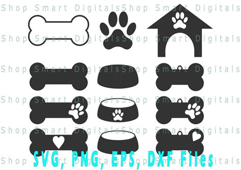 Dog Bone Svg Dog Svg Paw Svg Kennel Svg Bundle Dog Paw Print Dog