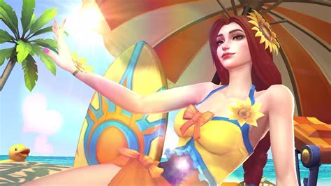 Wild Rift Pool Party Leona Gameplay Youtube