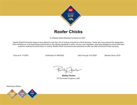 Roofing Certificate Of Completion Template