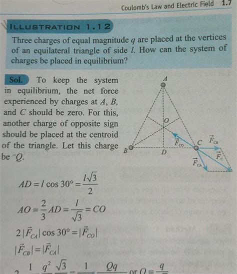 1llustratidn 112 Three Charges Of Equal Magnitude Q Are Placed At The Ve