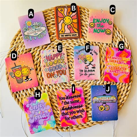 Happy Air Freshener Preppy Felt Freshie Girly Car Accessories Smiley