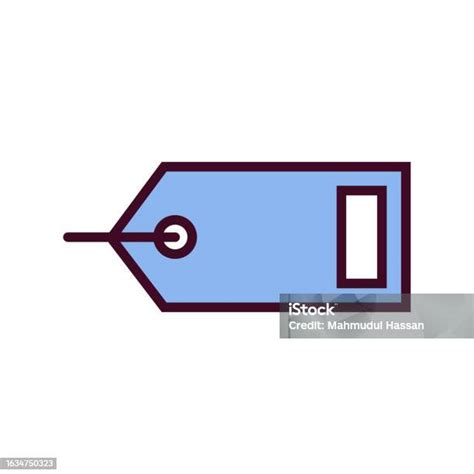 Ilustrasi Vektor Ikon Label Harga Label Harga Ikon Warna Lineal