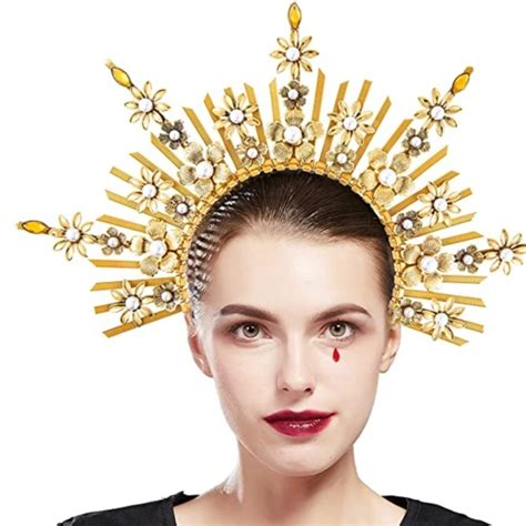 Boutique Accessories Crown Headband Spiked Zip Tie Halo Crown Sunburst Goddess Headpiece