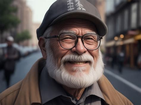 Premium Ai Image Photo Of Smiling Old Man With A White Beard In