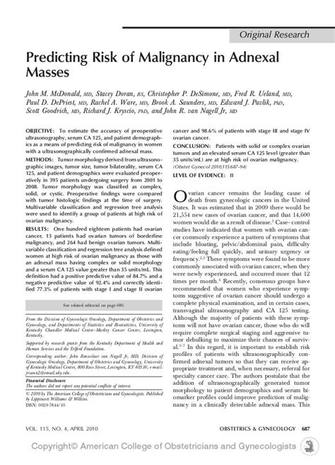 Predicting Risk Ofmalignancyinadnexalmasses4