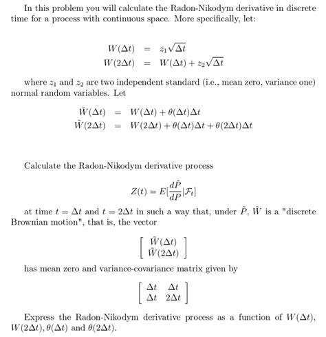 In This Problem You Will Calculate The Radon Nikodym