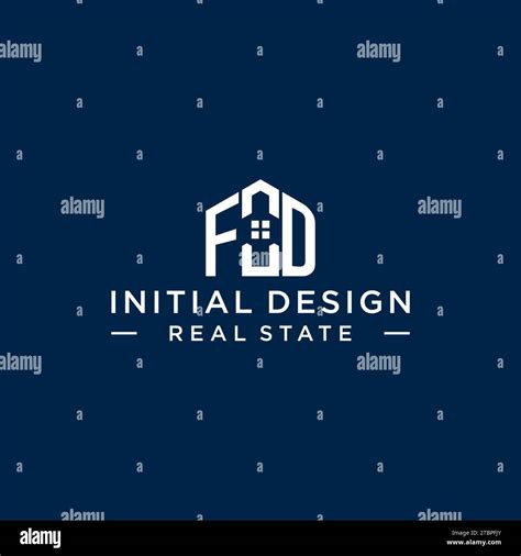 Initial Letter Fd Monogram Logo With Abstract House Shape Simple And