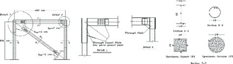 Details And Dimensions Of The Specimens With Cft Columns And Tgp