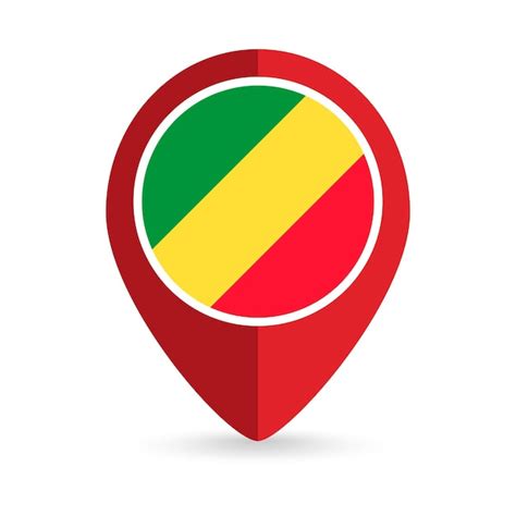 Ponteiro De Mapa Com A Bandeira Da República Do Congo República Do