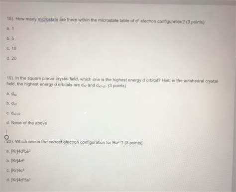 Solved 18 How Many Microstate Are There Within The