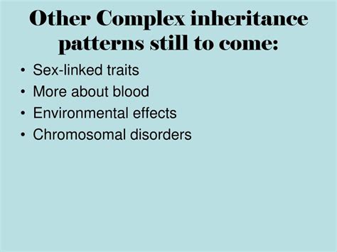 Ppt Complex Patterns Of Inheritance Powerpoint Presentation Free Download Id1985590