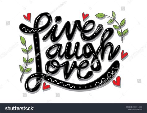 Live Laugh Love Hand Lettered Words Stock Vector Royalty Free