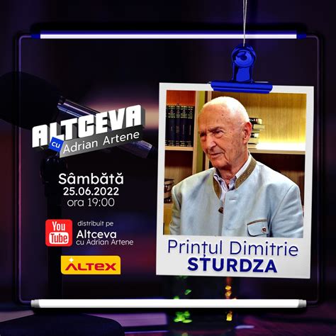 Prințul Dimitrie Sturdza Este Invitat La Podcastul Altceva Cu Adrian Artene