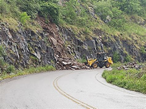 Atenção Deslizamentos de pedras são registrados na RSC 472 entre