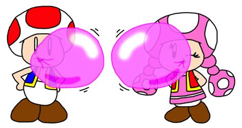 Cute Bubble Gum Toad And Toadette By Laddlover101 On Deviantart