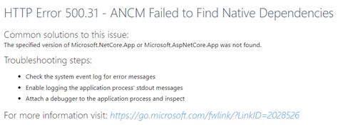 Error 500 31 After Deployed ASP NET Core 3 1 App To Azure App Service
