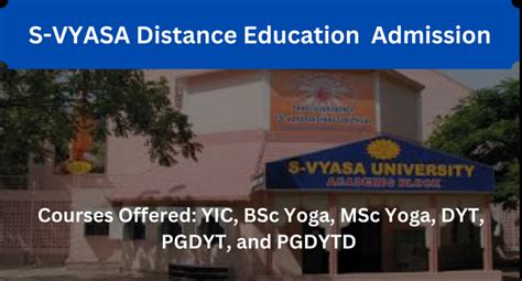 Svyasa Distance Education Admission 2025 Courses Fee Last Date