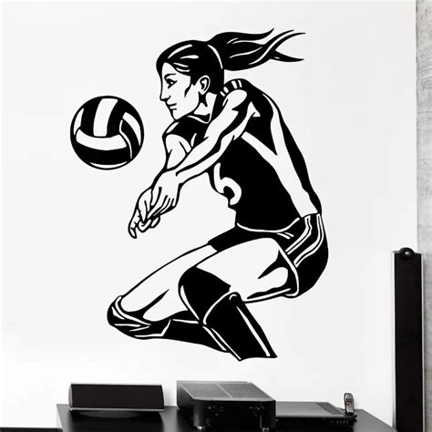 Sport Home Decor Womens Volleyball Wall Sticker Decals Gym Girls
