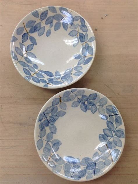 和紙染め講習会焼き上がり たびびとの陶芸日記 陶芸 陶器の絵 手作り陶器