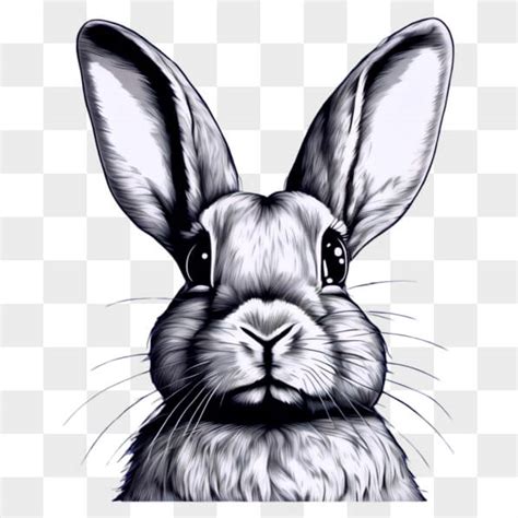 Download Adorable Bunny Drawing With Large Ears Cartoons Online