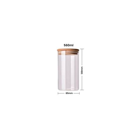 Tsm Glass Container With Acacia Lid Glass Jar Spice Container