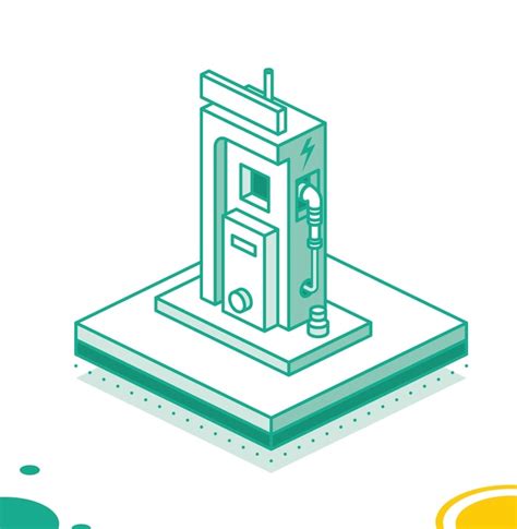 Ev 충전소 또는 전기 자동차 충전소 벡터 그림 프리미엄 벡터