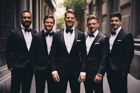 A Gathering Of Welldressed Men Smiling For A Photograph At A Formal
