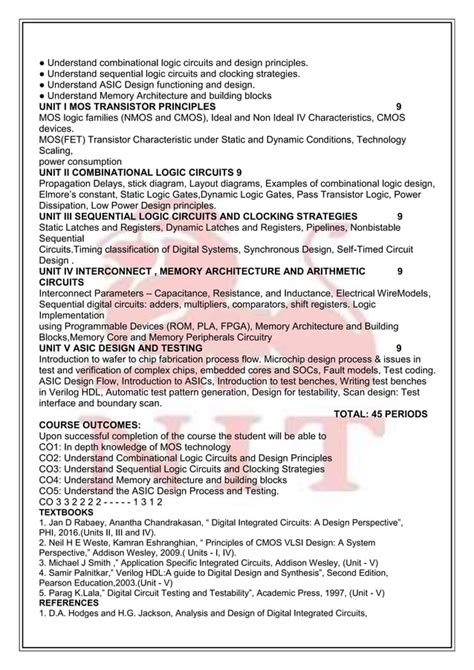 VLSI NOTES Docx Notes For Vlsi Ece Deptmnt DOCX