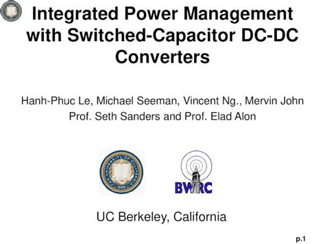 PDF Integrated Power Management With Switched Capacitor DC Cemeold Ece Illinois Edu Seminars