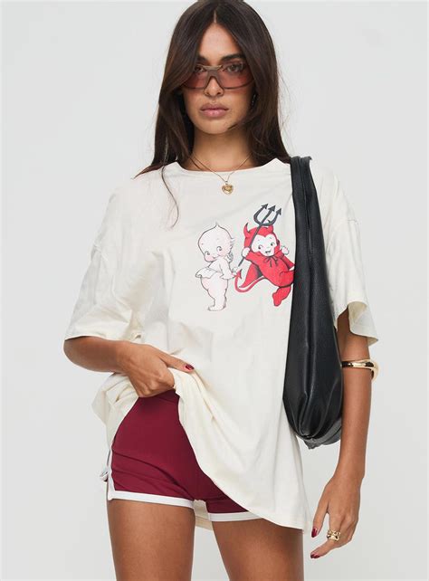 Kewpie Angel Vs Devil Oversized Tee White Princess Polly Au